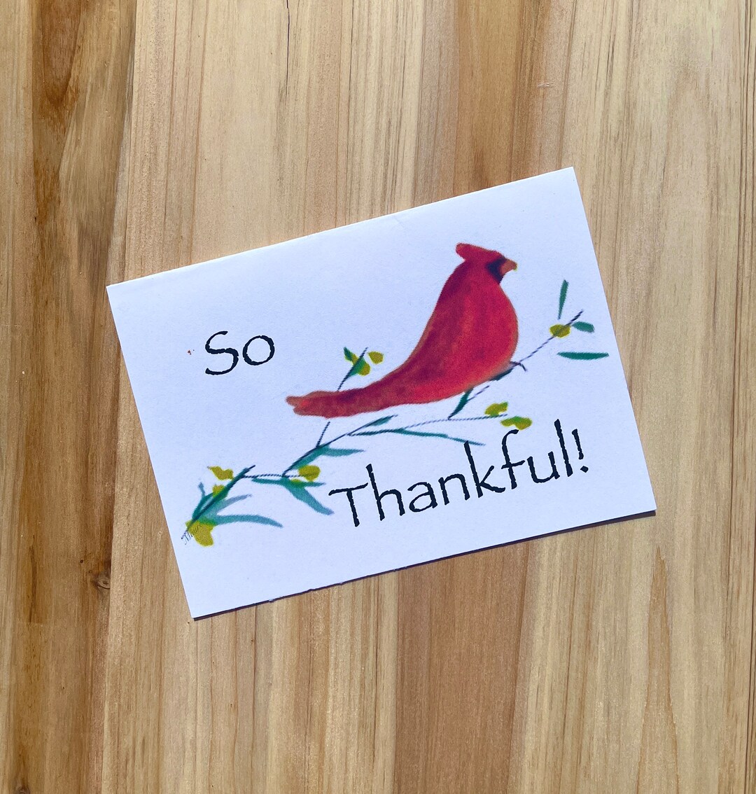 Set of 8, Thank You Card, Cardinal Thank You Card, Cardinal Note Card ...