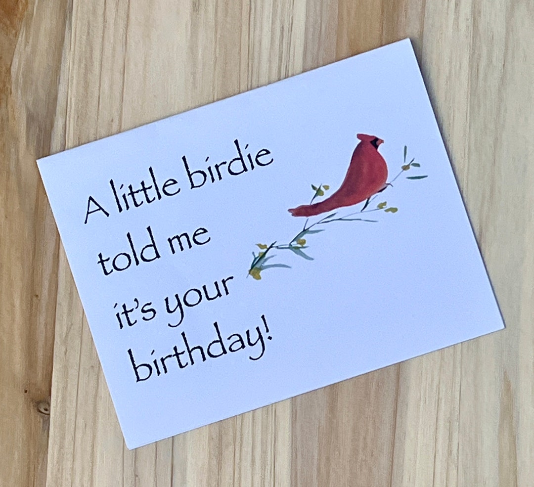 Set of 8, Cardinal Happy Birthday Greeting Card, Cardinal Note Card ...