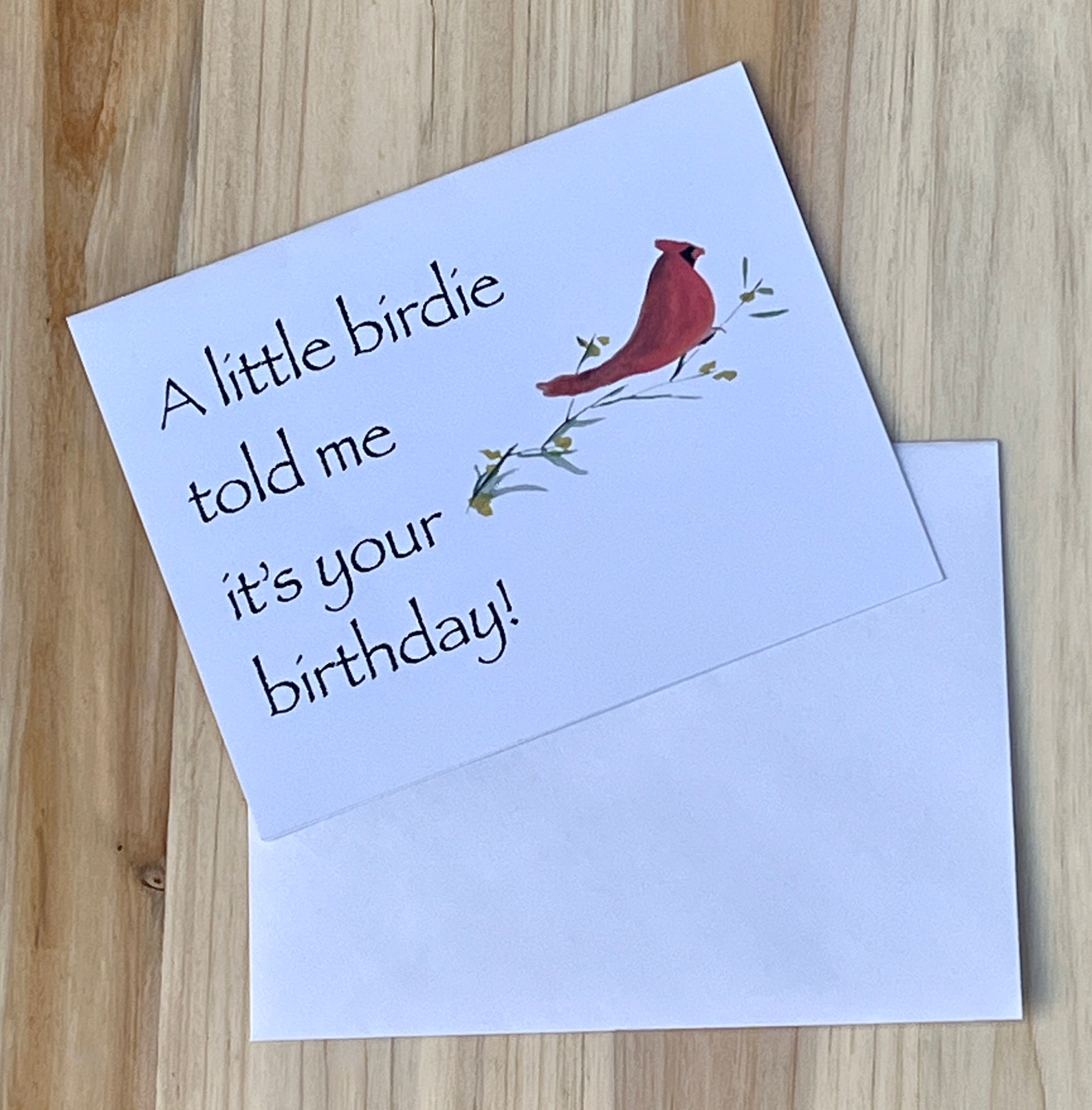 Set of 8, Cardinal Happy Birthday Greeting Card, Cardinal Note Card ...