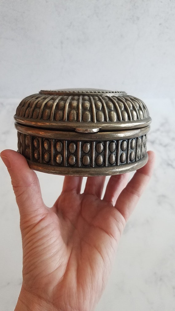 vintage silver plated trinket - Gem