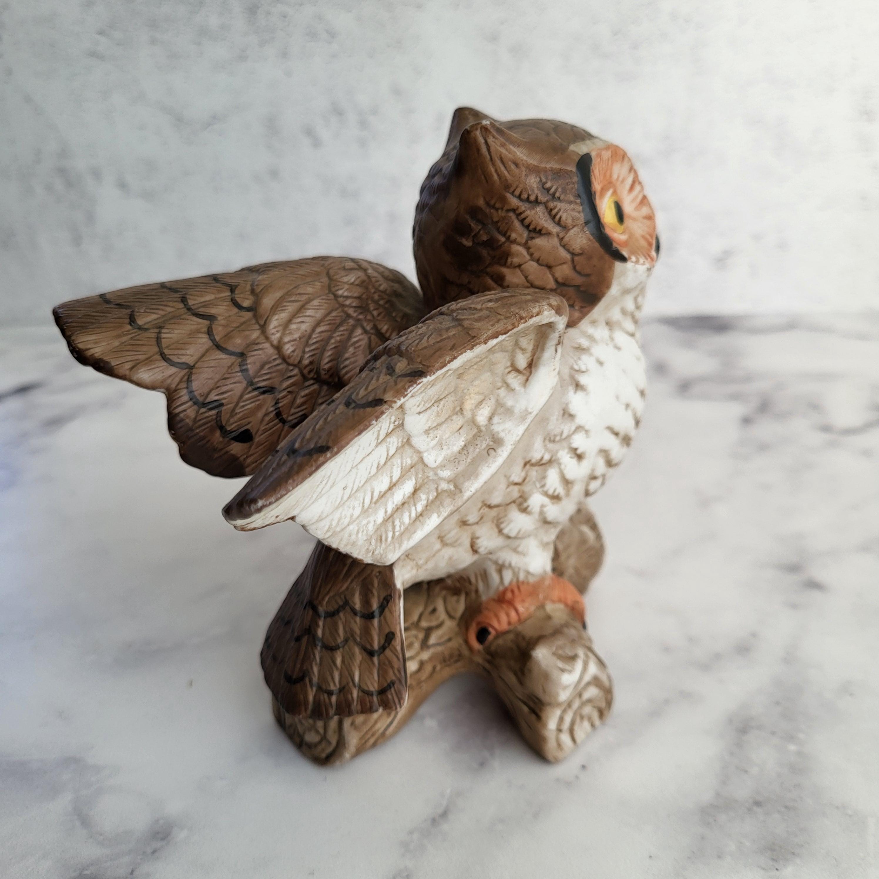 Vintage HOMCO Ceramic Brown Barn Owl Figurine, Retro Owl Decor ...