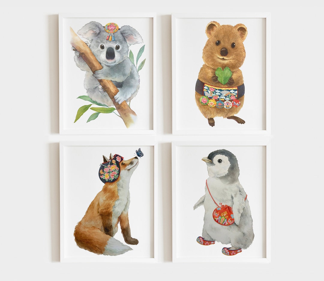 Pirntable Digital File, Fox, Koala, Quokka, Penguin, T-shirt,wall Decor ...