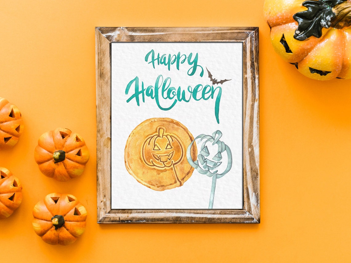 Halloween Art Print, Printable Halloween Wall Art, Halloween Decor ...