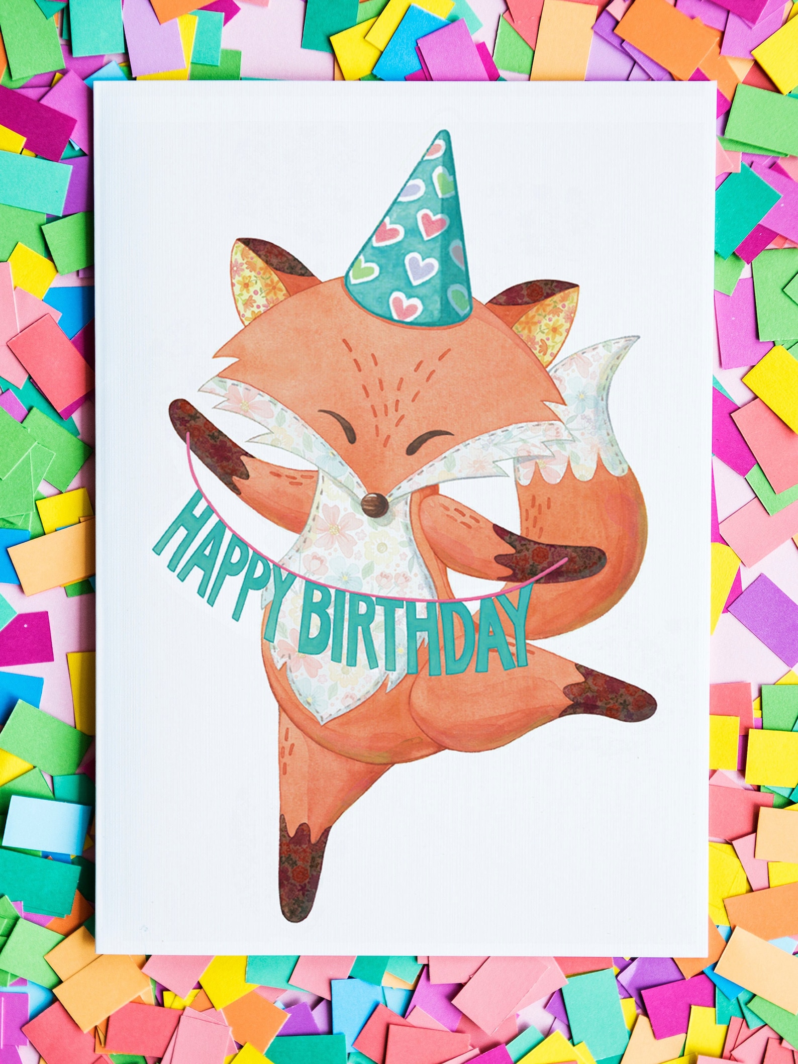 Printable Birthday Card, Fox Birthday Decor,printable Greetings Card ...
