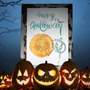 Halloween Art Print, Printable Halloween Wall Art, Halloween Decor ...