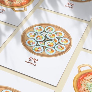 Tteokbokki, Ramen, Gimbap, Korean Food Illustration,korean Popular ...