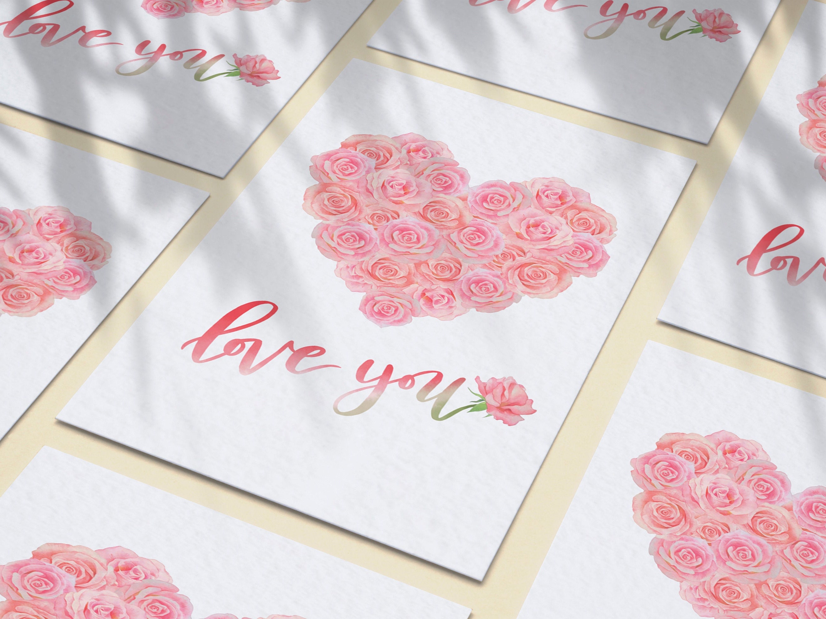 Pink Roses Heart, Love You, Printable Love Confession, Lovely Wall ...