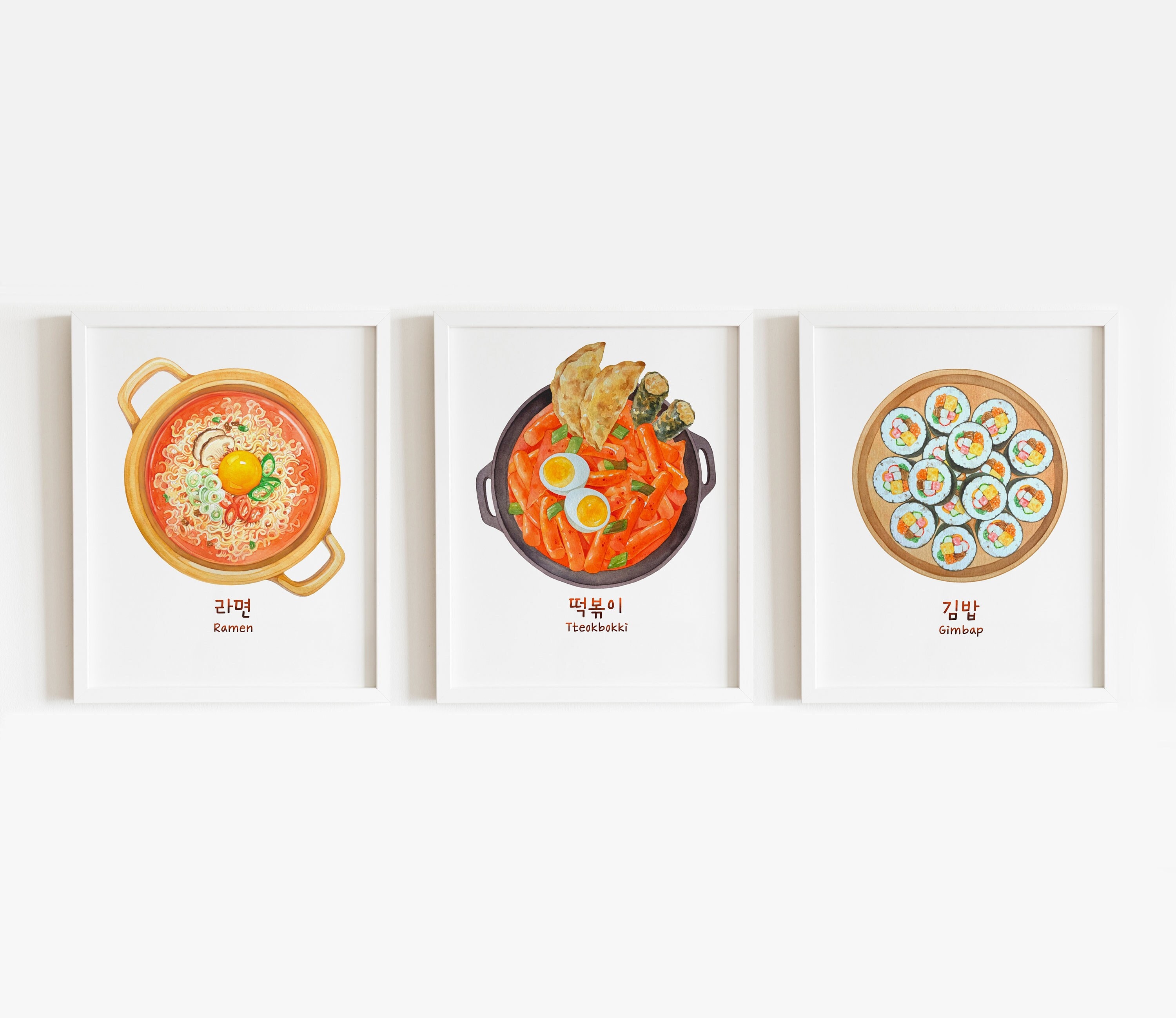 Tteokbokki, Ramen, Gimbap, Korean Food Illustration,korean Popular ...