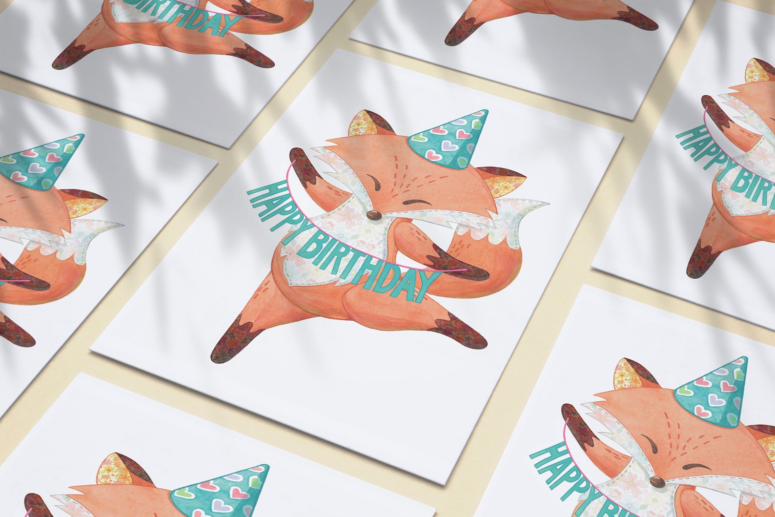 Printable Birthday Card, Fox Birthday Decor,printable Greetings Card ...