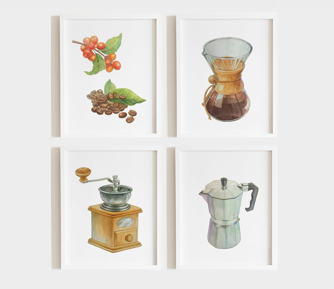 Coffee Wall Art Set, Coffee Home Decor, Coffee Decor, Coffee Gift ...