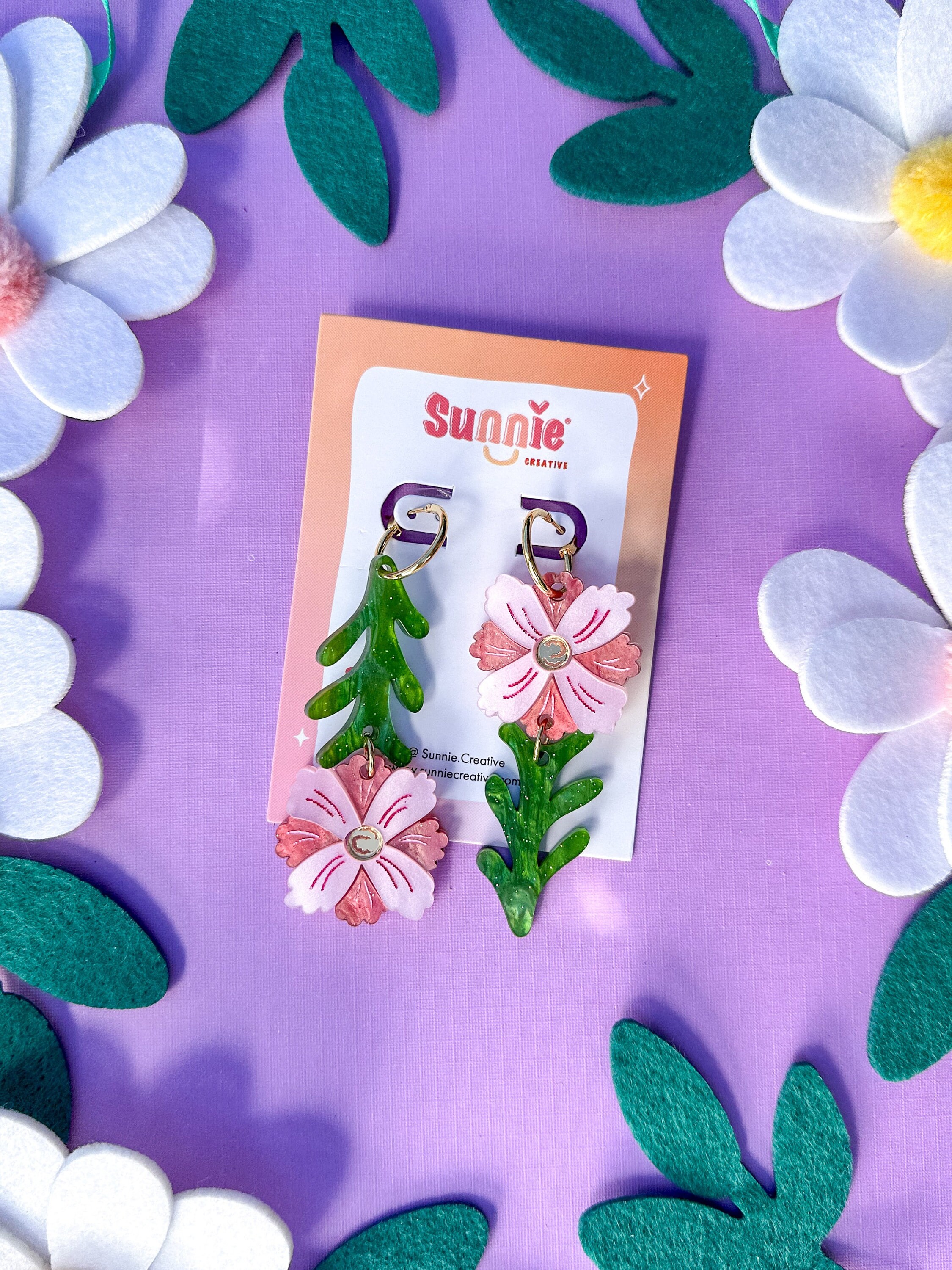 Mismatch Acrylic Flower Earrings: Ranunculus Statement Jewelry - Etsy