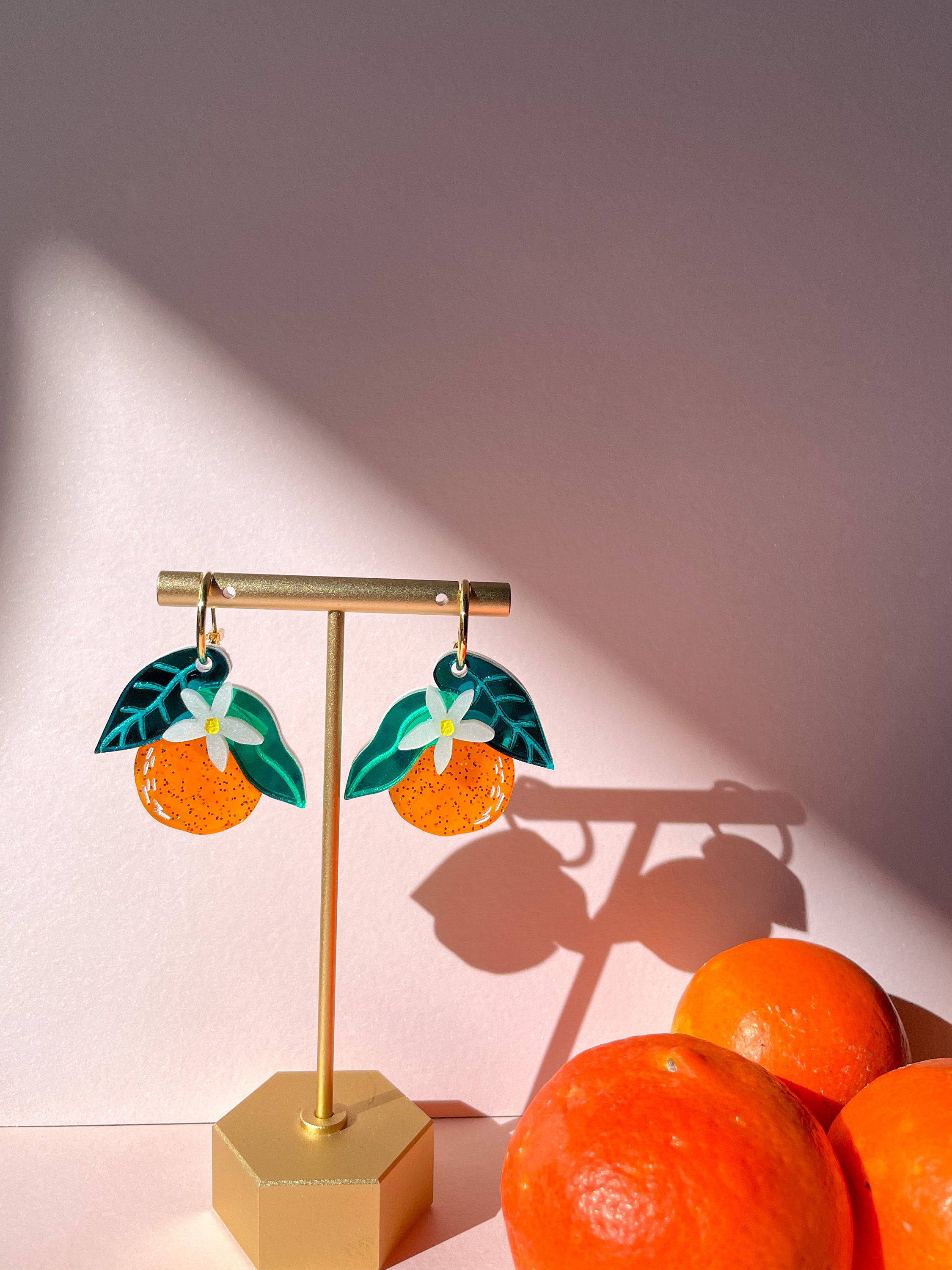Orange Dangle//statement Earring//acrylic Earring//lunar New Year ...