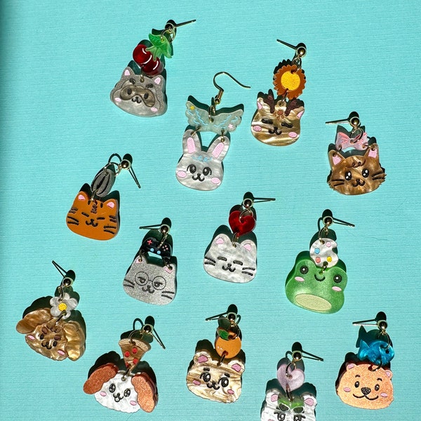 Animal Earrings - Etsy