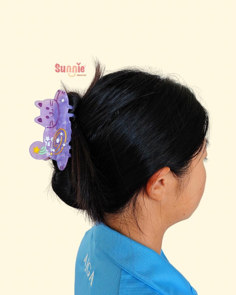 Galaxy Cat Hair Claw Clip: Cellulose Acetate Hair Accessory - Etsy