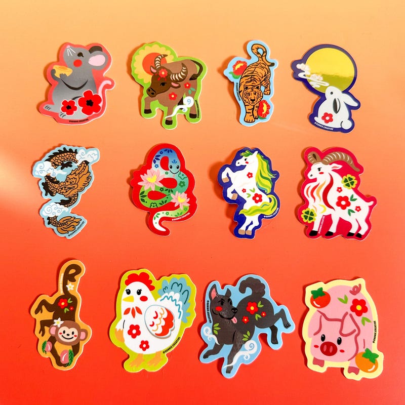 Chinese Stickers - Etsy