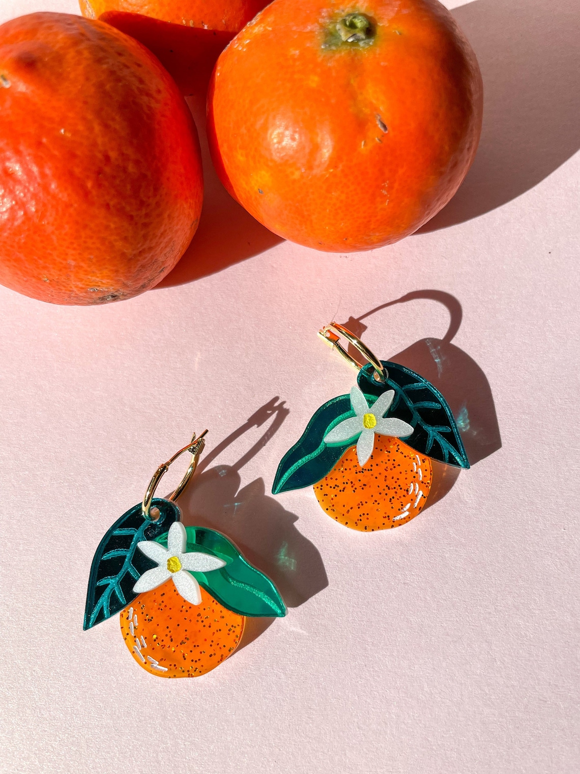 Orange Dangle//statement Earring//acrylic Earring//lunar New Year ...