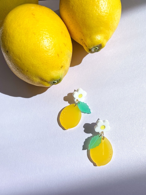 Lemon earrings etsy store