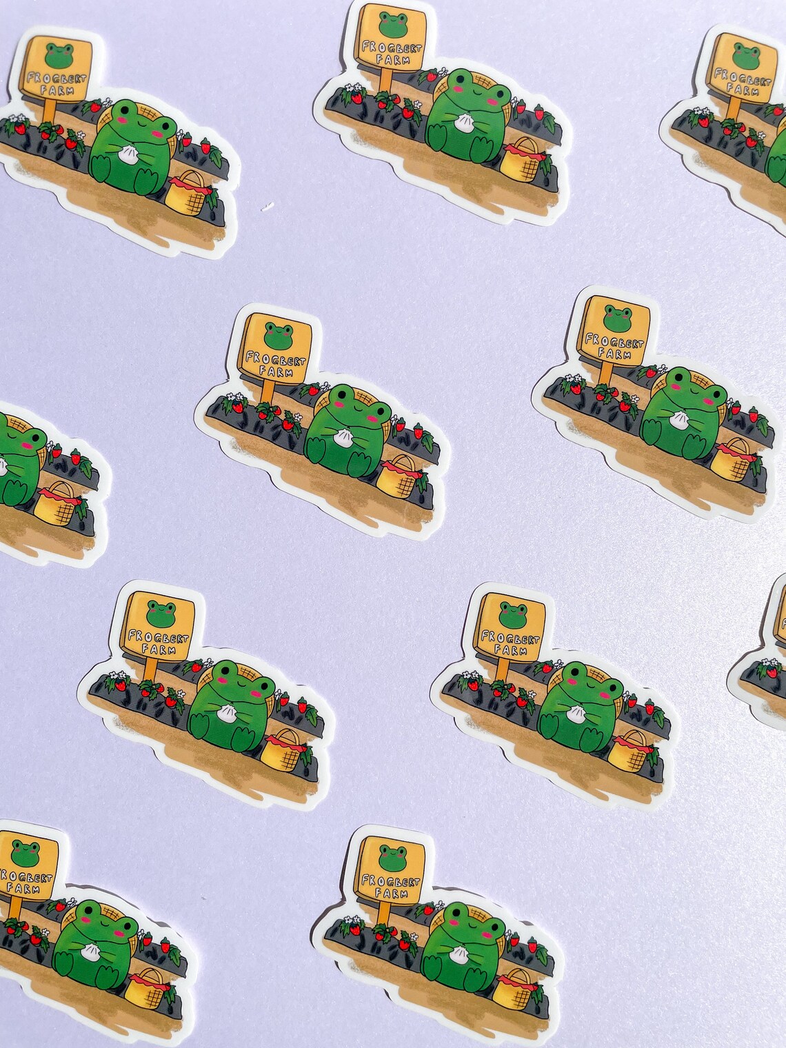 Froggy Strawberry Farm Sticker//digital Art//frog Stickers ...
