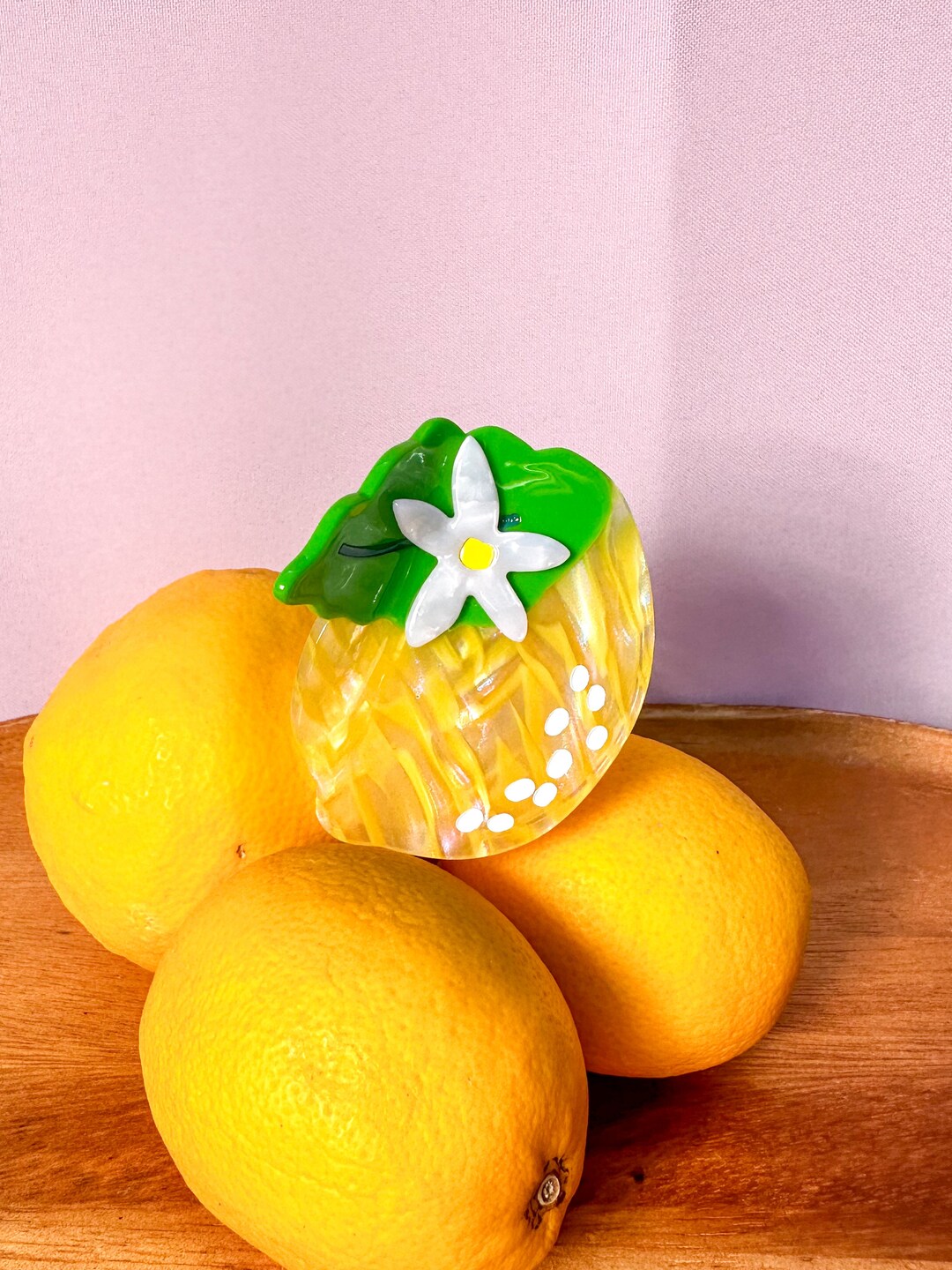 Lemon Hair Claw Clip: Vibrant Fruit Design, Cellulose Acetate - Etsy