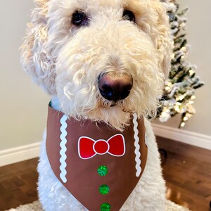 Christmas Dog Gingerbread Man Pet Bandana, Bandana, Personalized ...