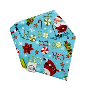 Red, Blue, Santa Bandana Christmas Reversible Dog Bandana, Ho Ho ...