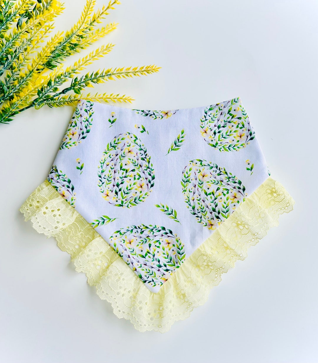 Ruffle Lace Trim Dog Bandana: Handmade Easter Egg Neckwear - Etsy