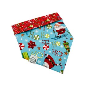 Red, Blue, Santa Bandana Christmas Reversible Dog Bandana, Ho Ho ...