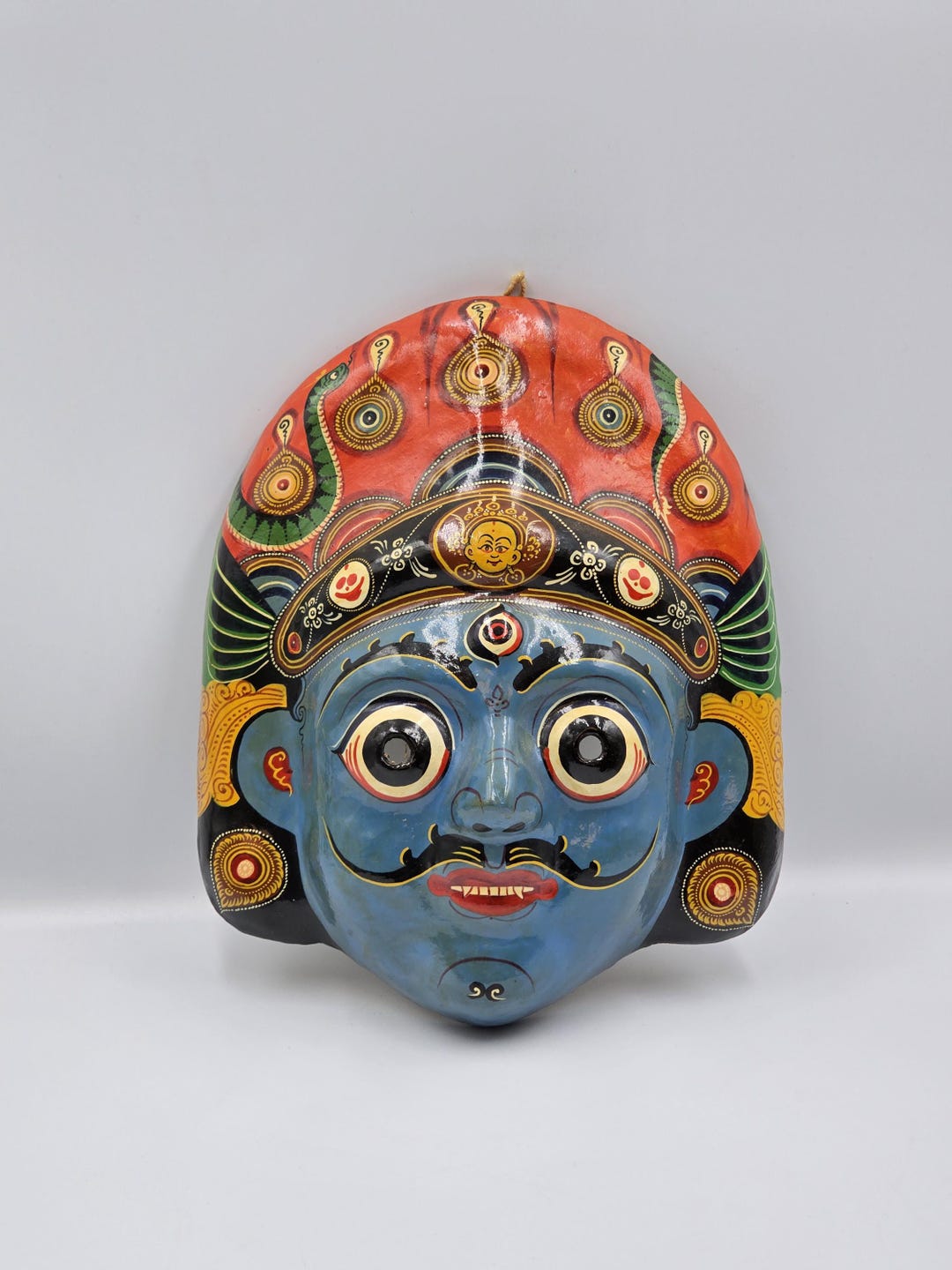 Vintage Nepalese Lakhey Demon Mask – Handcrafted Papier-mâché Ritual ...