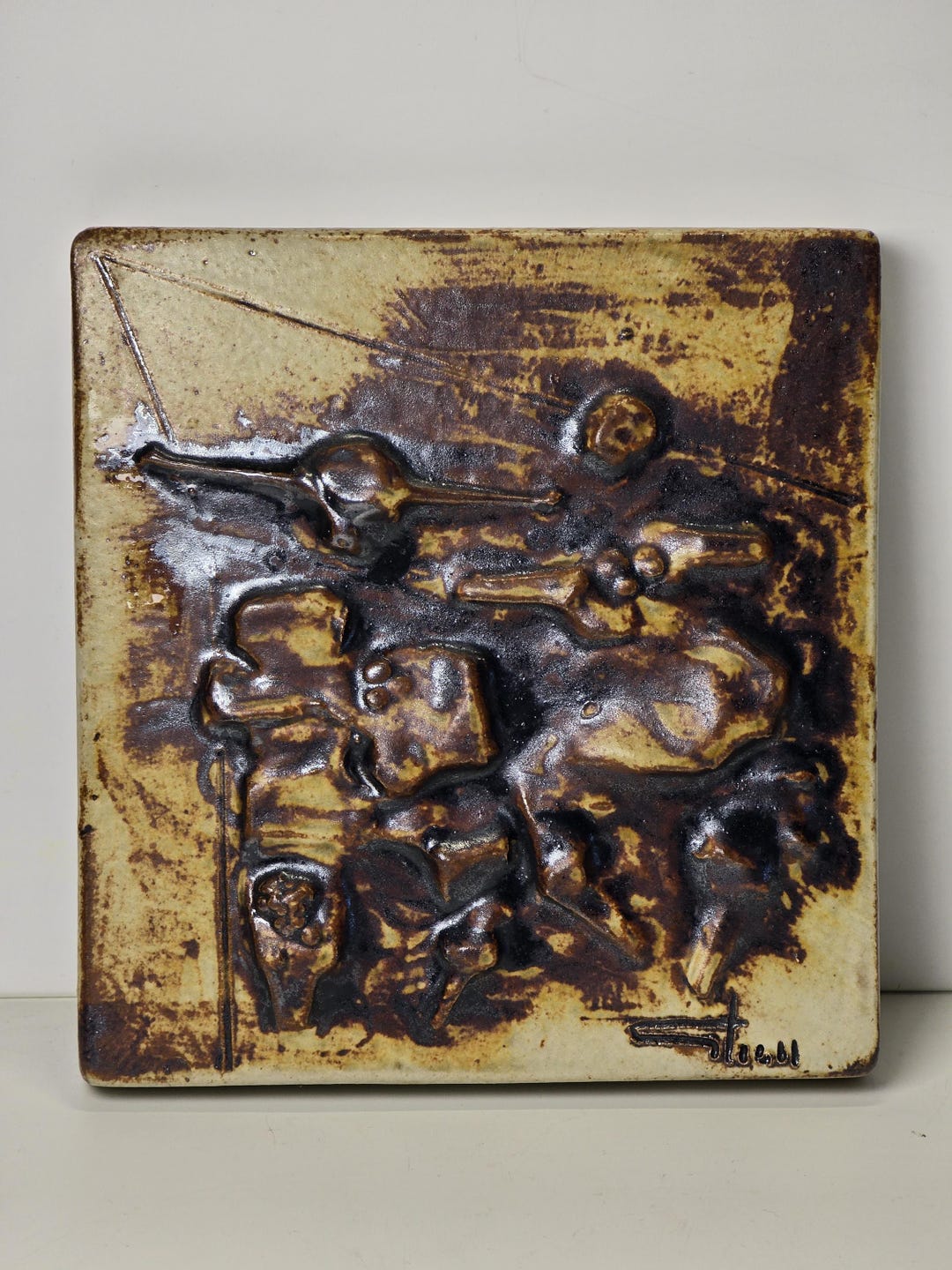 Vintage Claes Thell Limited Edition Stoneware Wall Plaque – Modernist ...