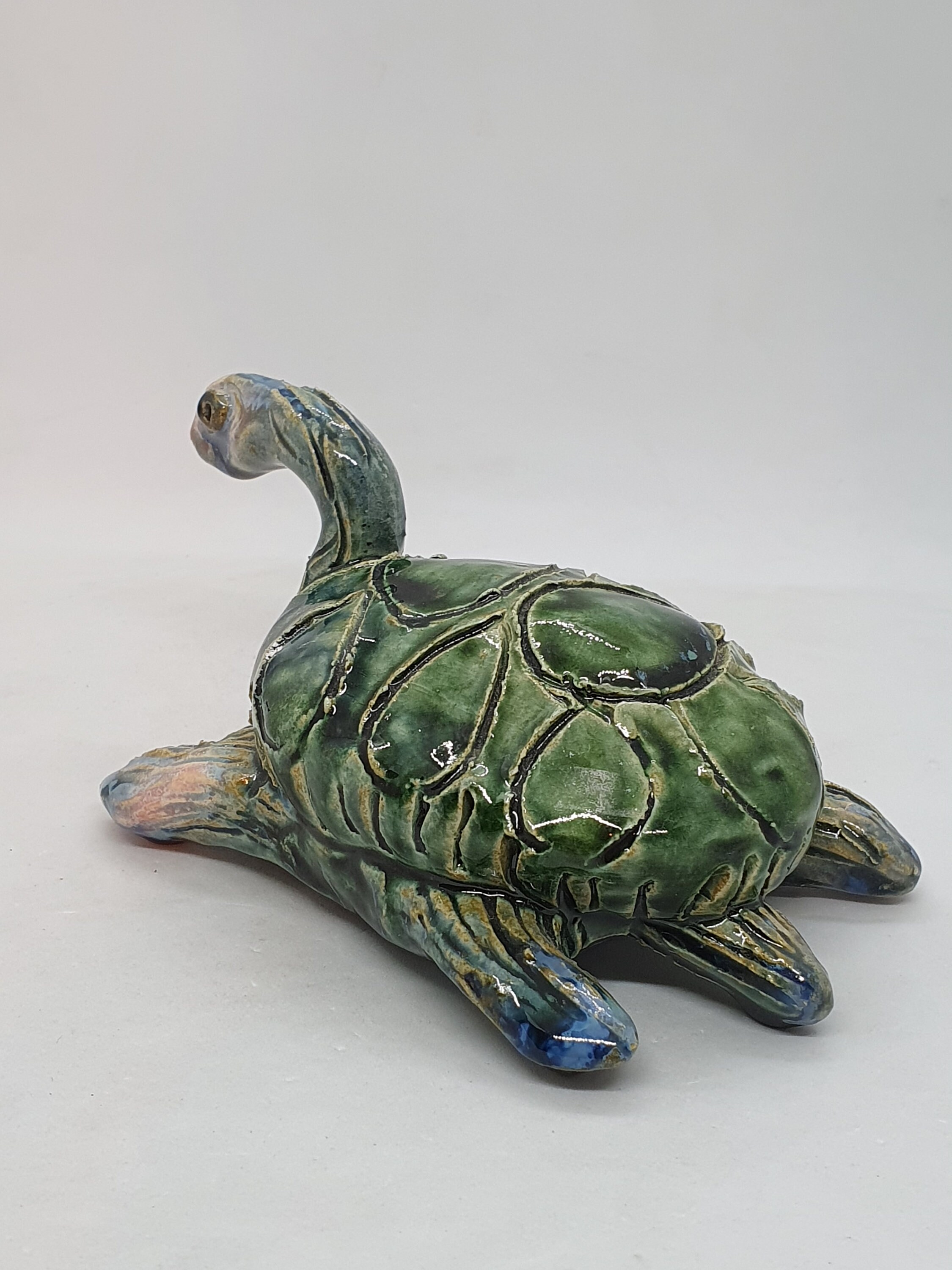 Vintage Ceramic glazed turtle figurine Home Decoration | Etsy