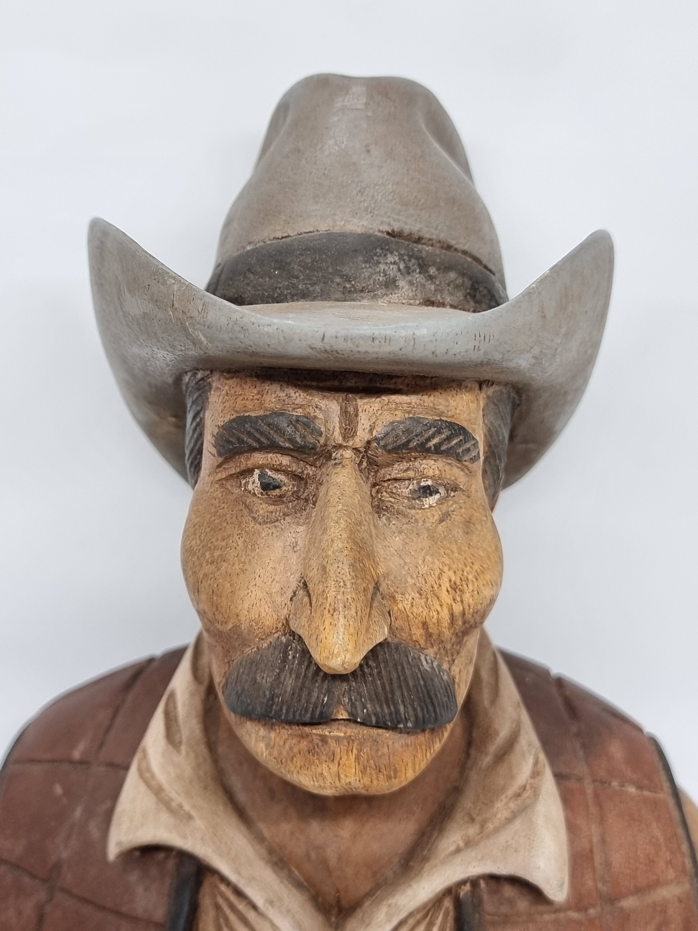 Vintage Hand Carved Cowboy Full Bust Sculpture - Etsy