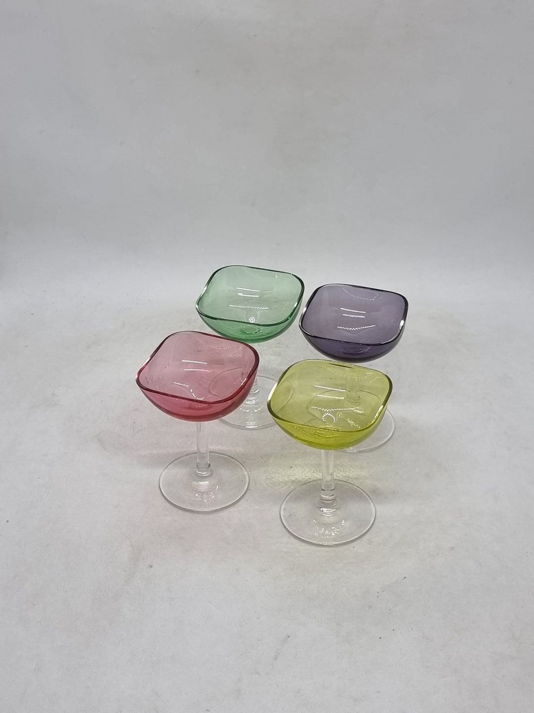 Set of 4 Colorful Sweden Snaps Glass | Scandinavian Glass | - Etsy