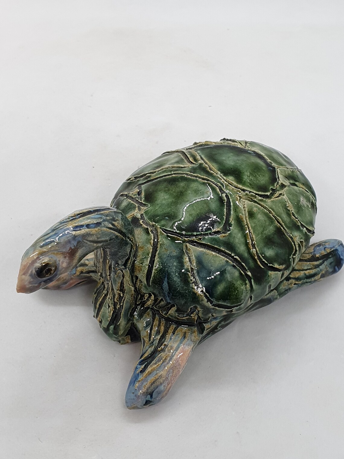 Vintage Ceramic glazed turtle figurine Home Decoration | Etsy