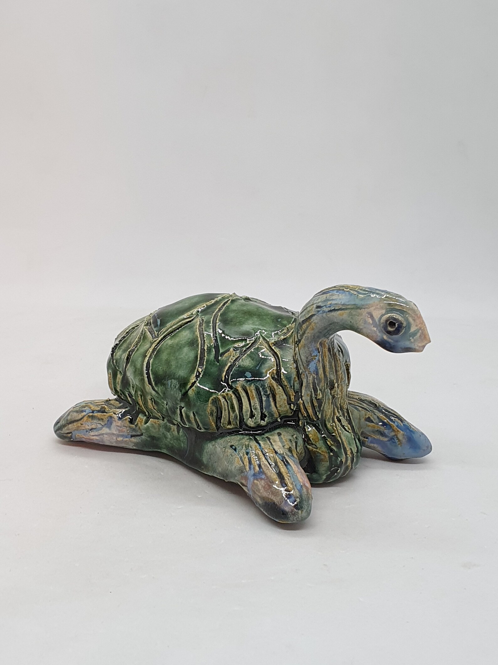 Vintage Ceramic glazed turtle figurine Home Decoration | Etsy