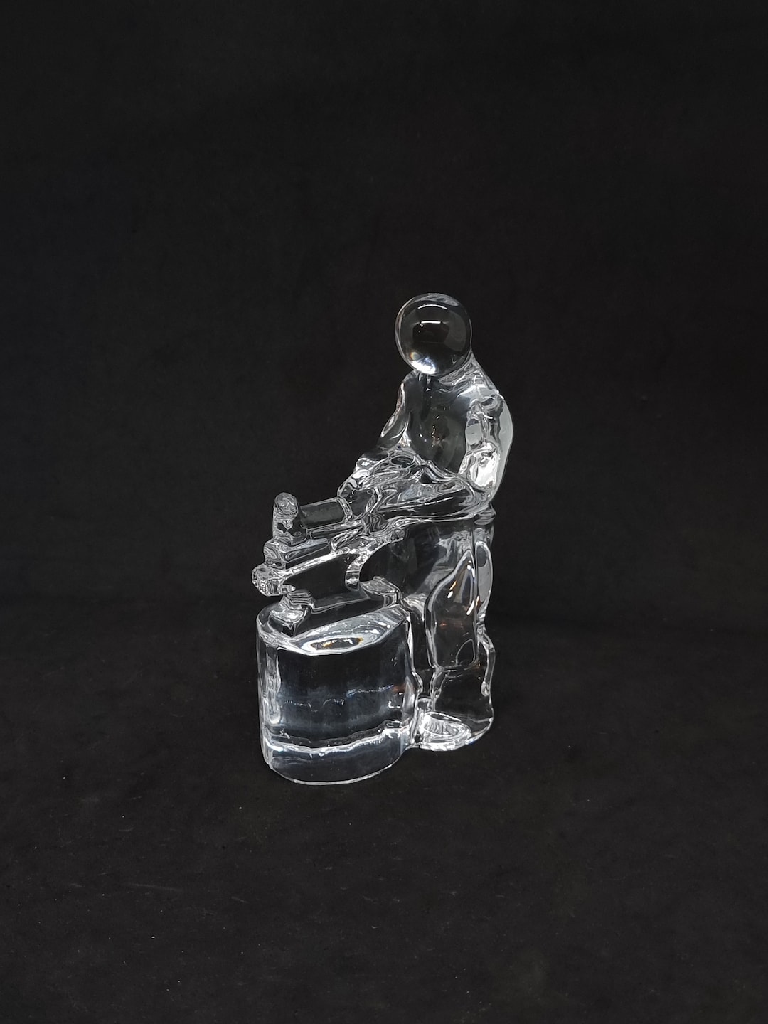 Vintage "orrefors" Crystal Glass Blacksmith Figurine by Olle Alberius ...