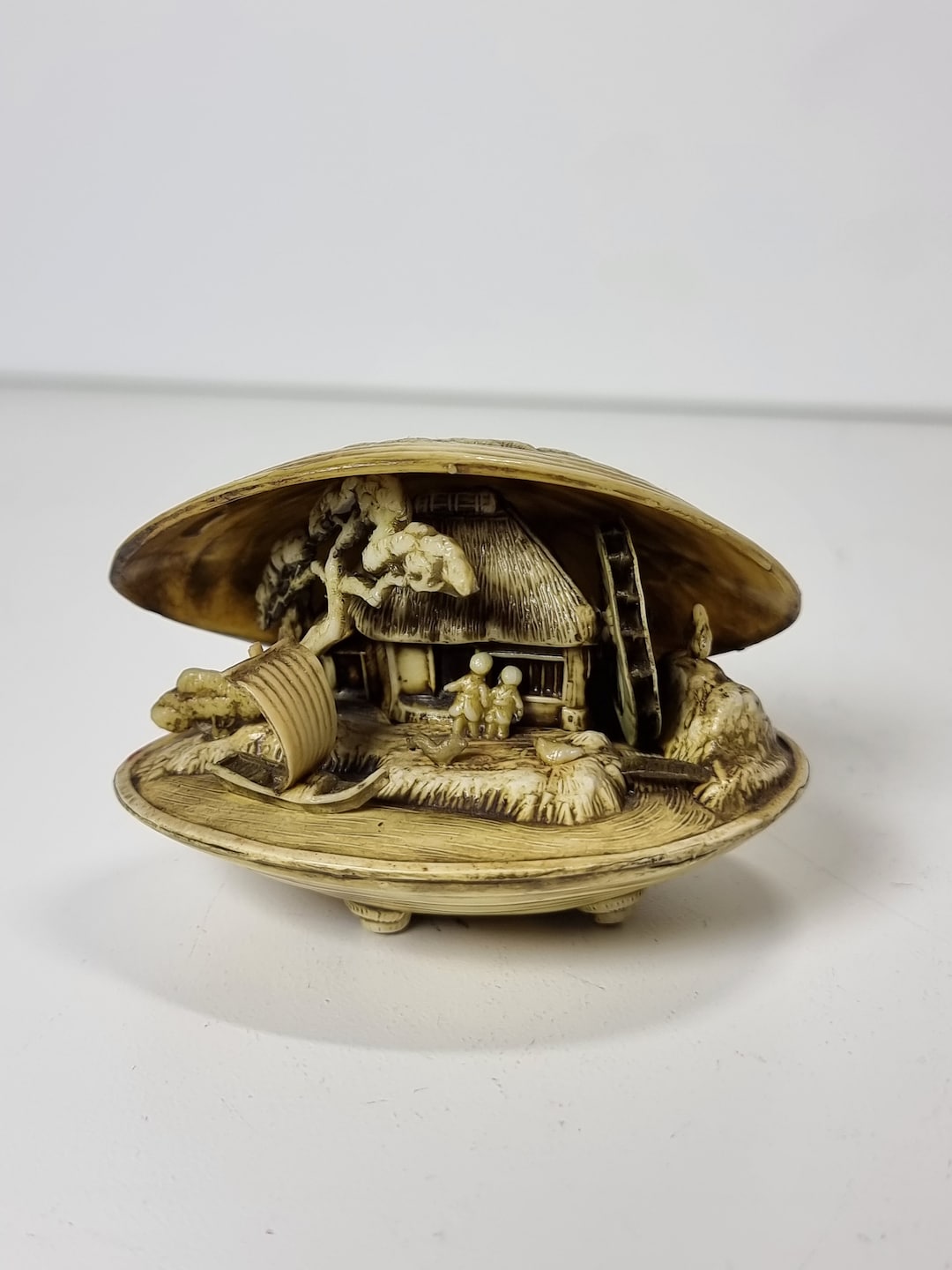 Vintage Japanese Hand-made Celluloid Clam Shell Diorama Figurine | Made ...