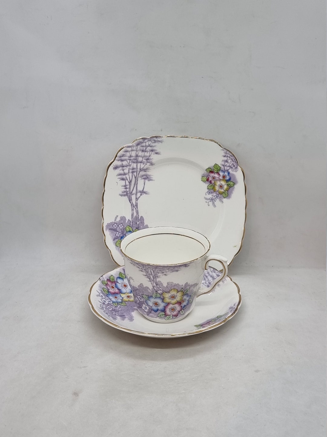 Colclough China Made in Longton England Tea Cup and Saucers | Genuine ...