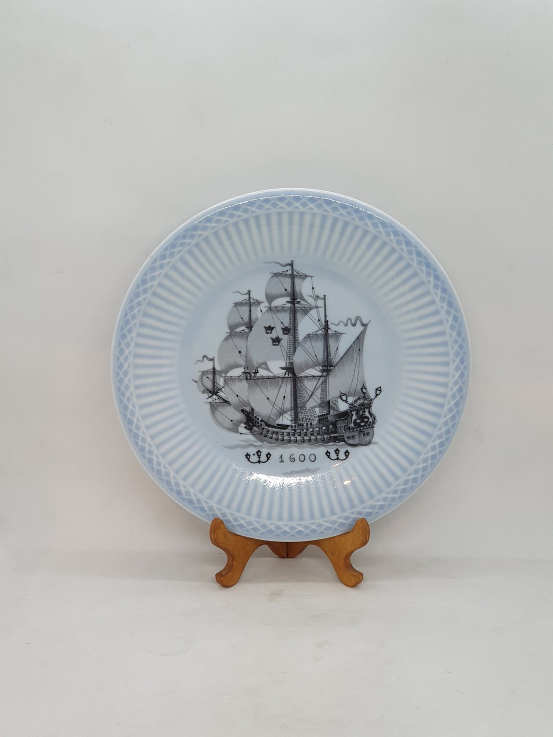 Vintage Swedish Porcelain Plate Ship "1600" by Rorstrand Sverige ...