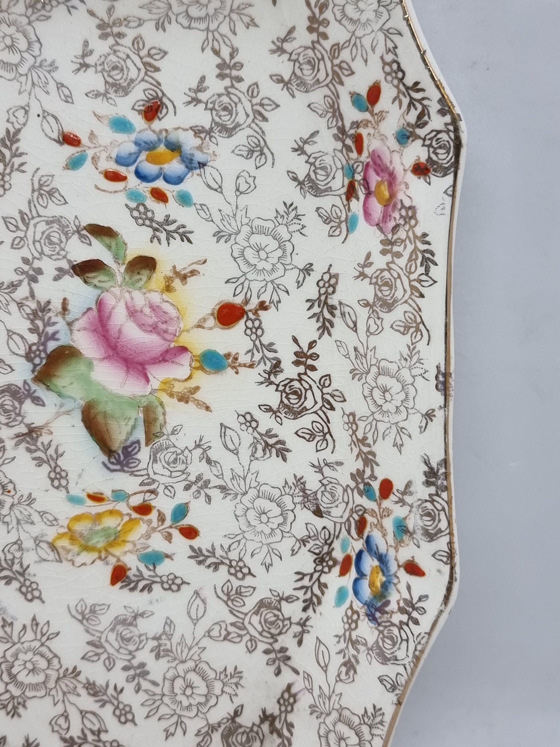 Vintage James Kent Longton Floral Platter | Made in England | - Etsy