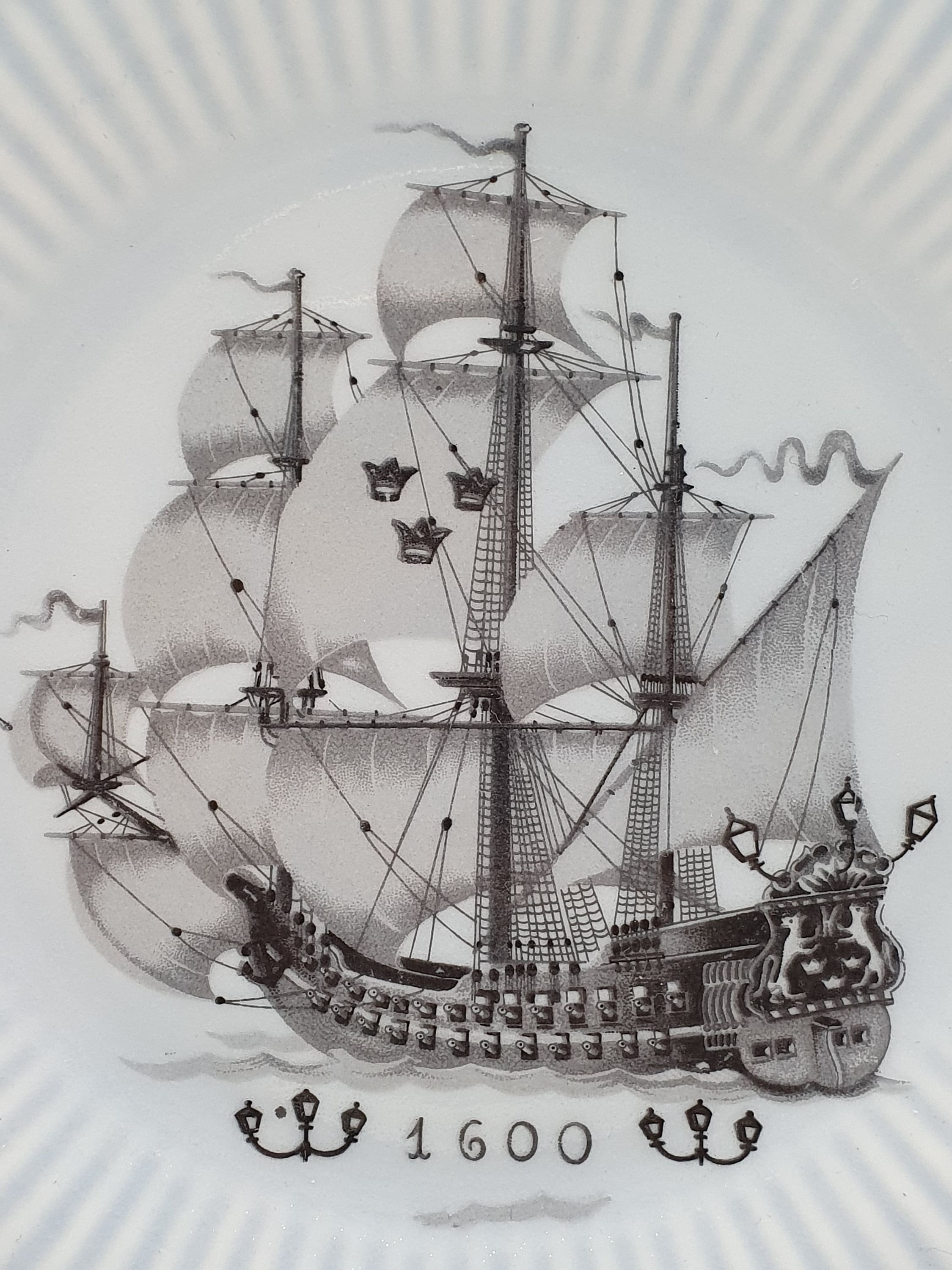 Vintage Swedish Porcelain Plate Ship "1600" by Rorstrand Sverige ...