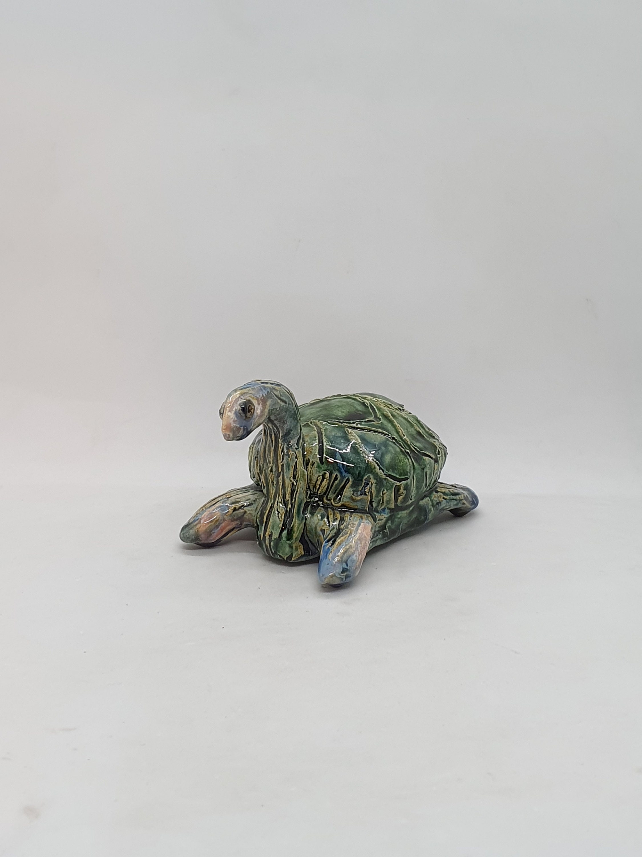 Vintage Ceramic glazed turtle figurine Home Decoration | Etsy