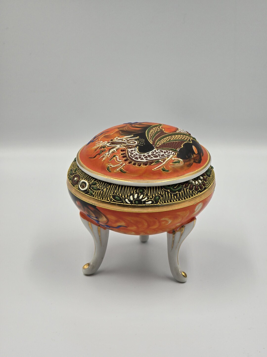 Vintage Japanese Tokusei Nippon Porcelain Trinket Box | - Etsy