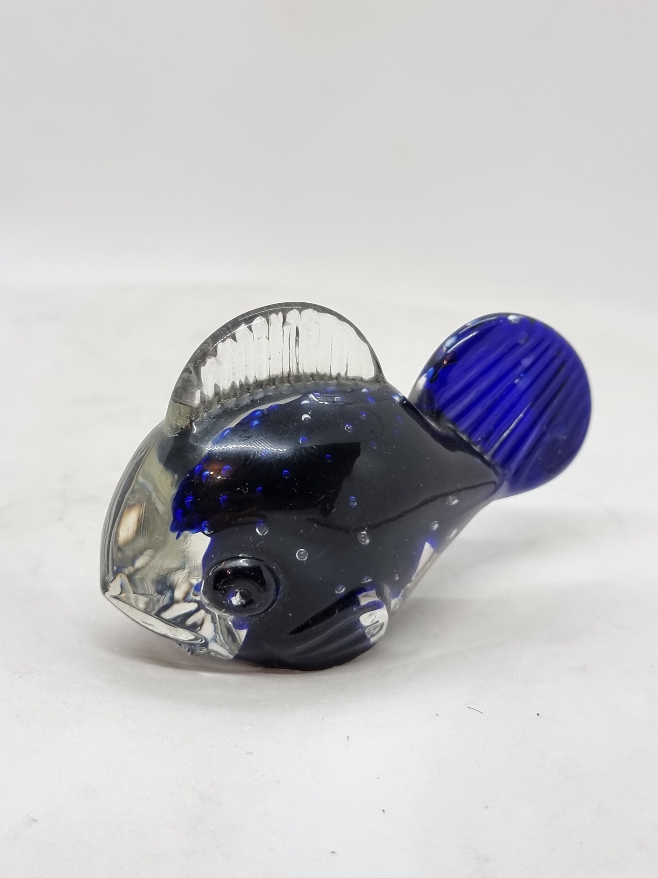 Vintage Blue Glass Fish | Made in Sweden | - Etsy