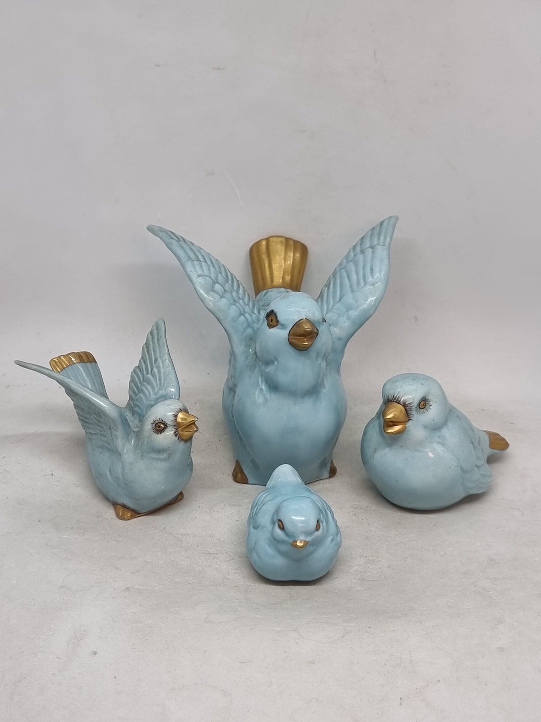 Vintage Porcelain Birds Set of 4 - Etsy