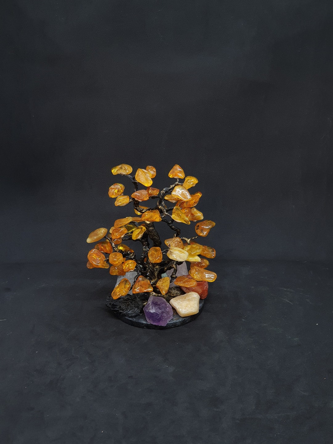 Natural Baltic Amber Tree Oak on Marble (~14 Cm) | Decorated With ...