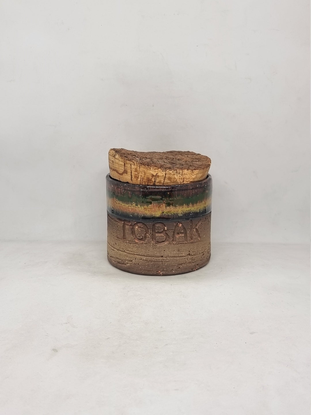Vintage Laholm Keramik tobak Jar Scandinavian Art Pottery Sweden 1970 ...