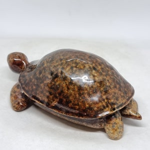 Vintage Glazed Ceramic Turtle Figurine | Made in Sweden | - Etsy
