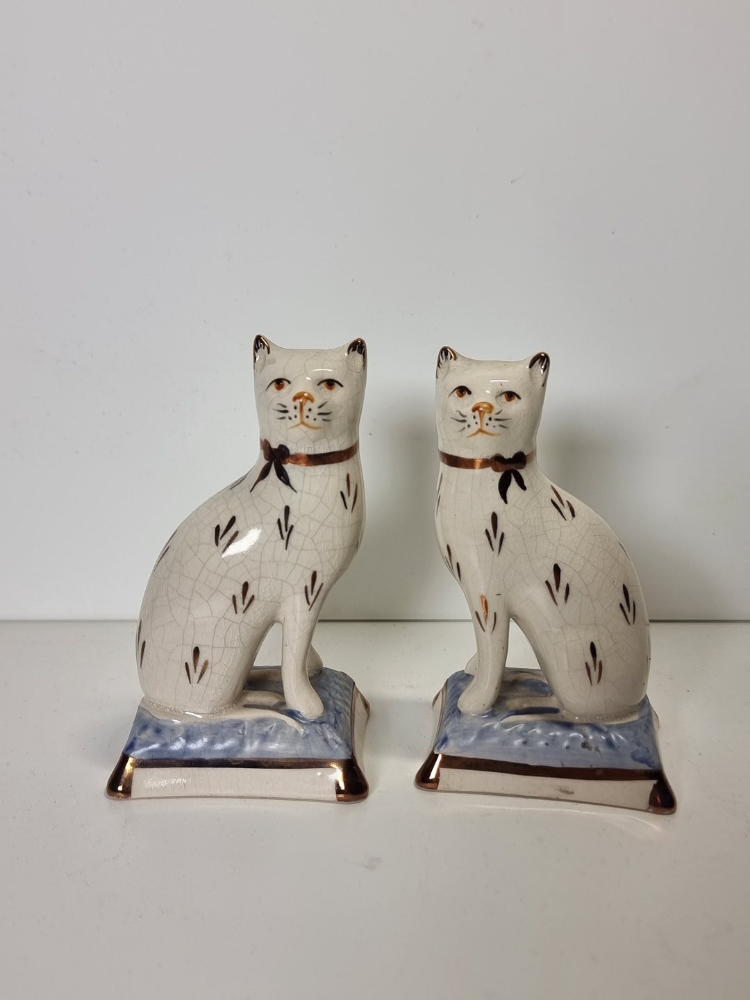 Vintage KENT Staffordshire Ware Cats Porcelain Figurines | Made in ...