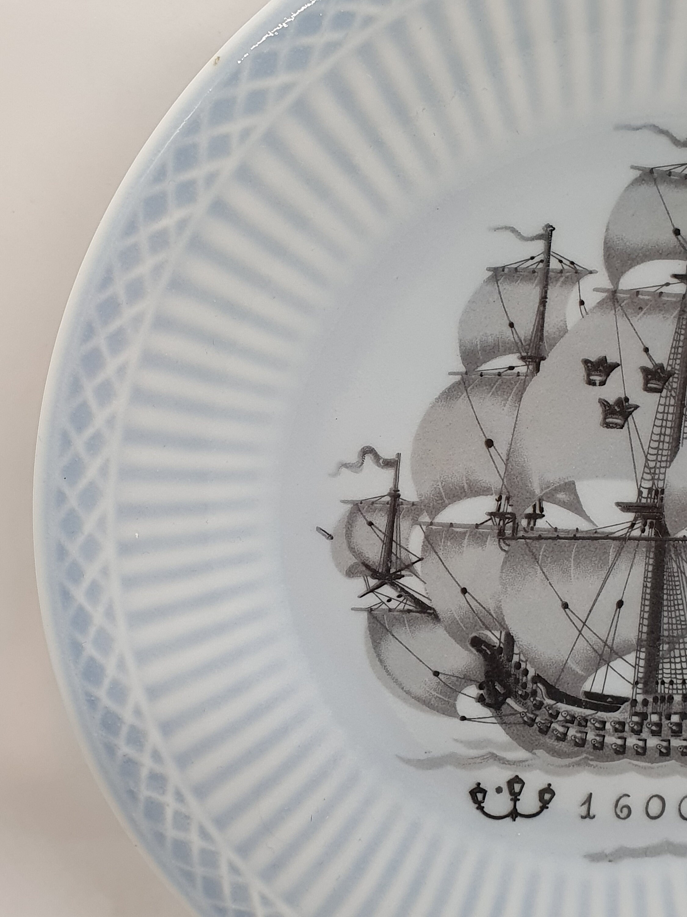 Vintage Swedish Porcelain Plate Ship 1600 by - Etsy