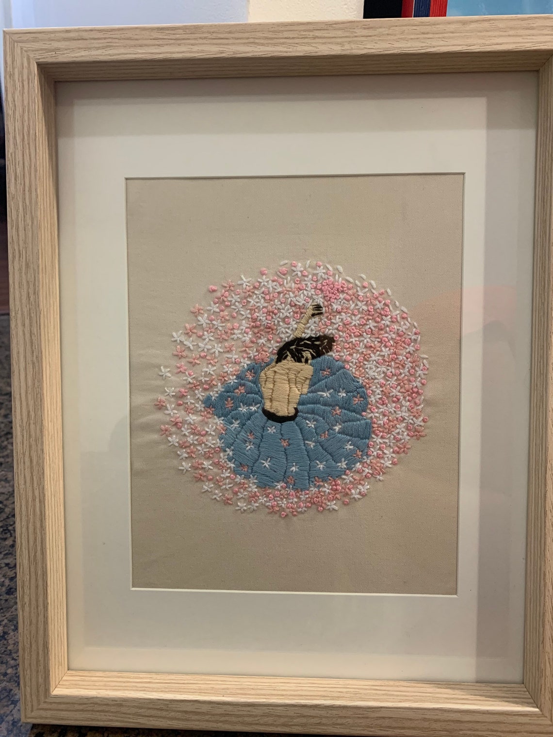 Floral Wall Art Thread Embroidery Embroidery Art Framed Hand - Etsy ...